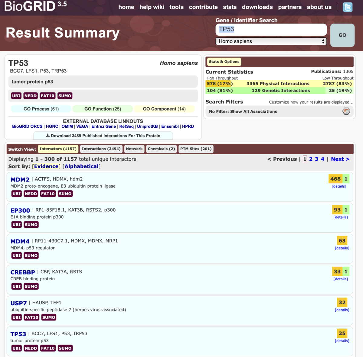 タンパク質相互作用を調べる BioGRID - macでインフォマティクス
