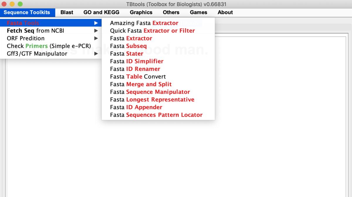 HTSデータを扱う様々なツールをGUIインターフェースで統合した TBtools - macでインフォマティクス