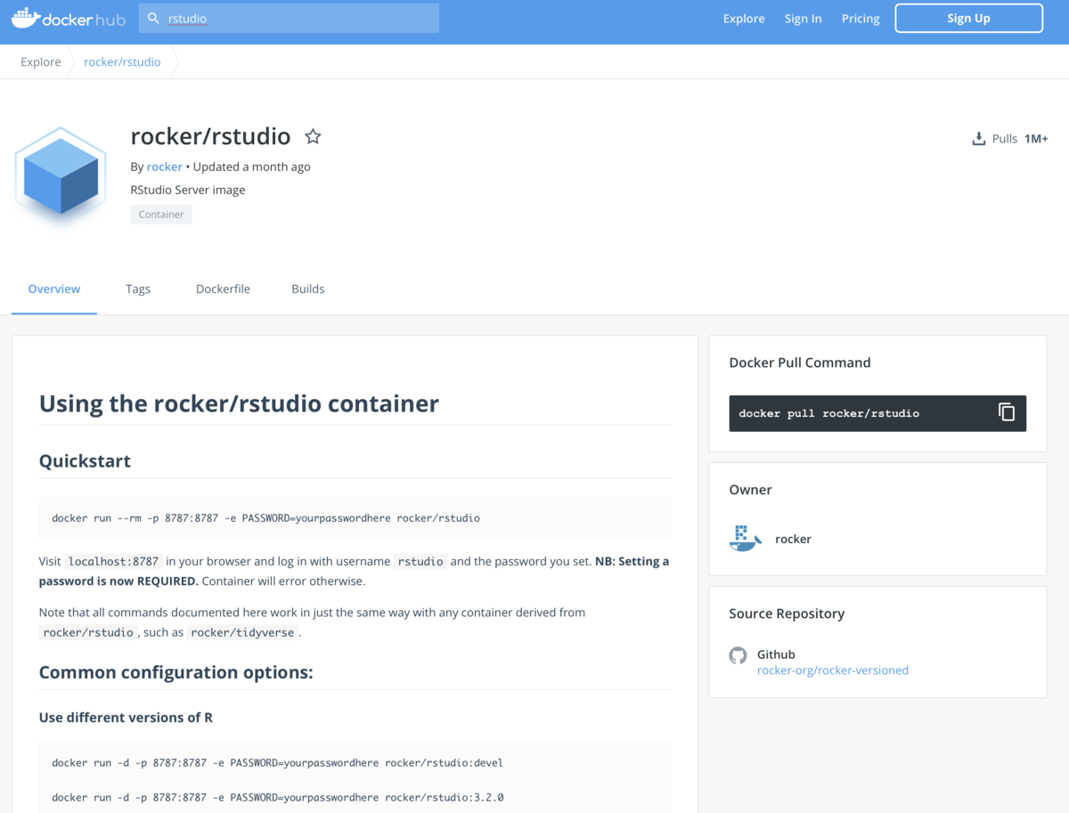 rocker projectのrstudioコンテナを使う - macでインフォマティクス