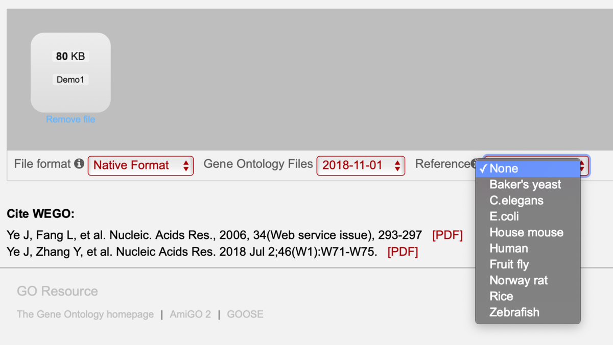 GO annotation分析ウェブサービス WEGO2 - macでインフォマティクス