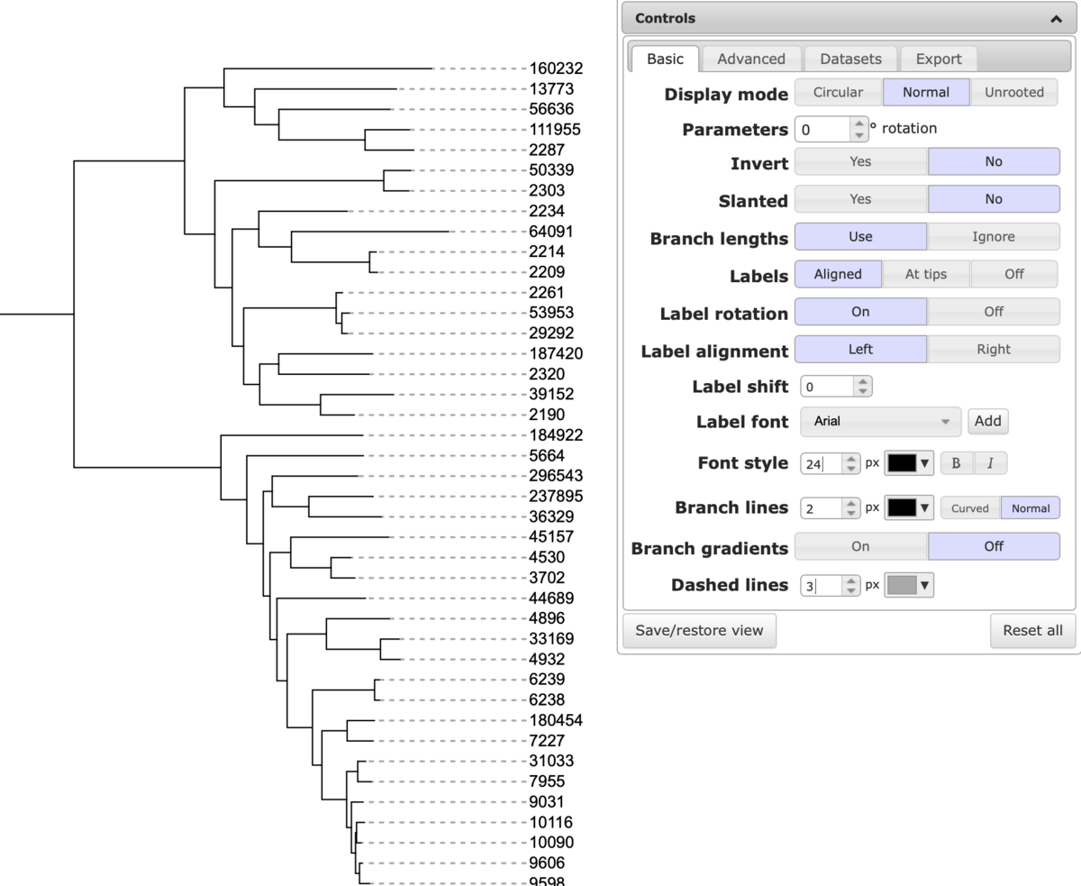 インタラクティブなオンラインの系統樹ツール Interactive Tree Of Life (iTOL) v4 - macでインフォマティクス