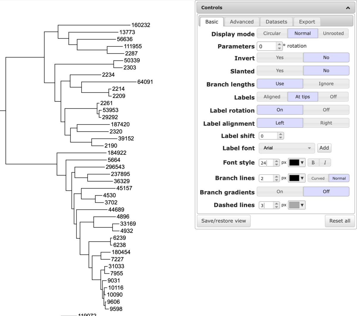 インタラクティブなオンラインの系統樹ツール Interactive Tree Of Life (iTOL) v4 - macでインフォマティクス