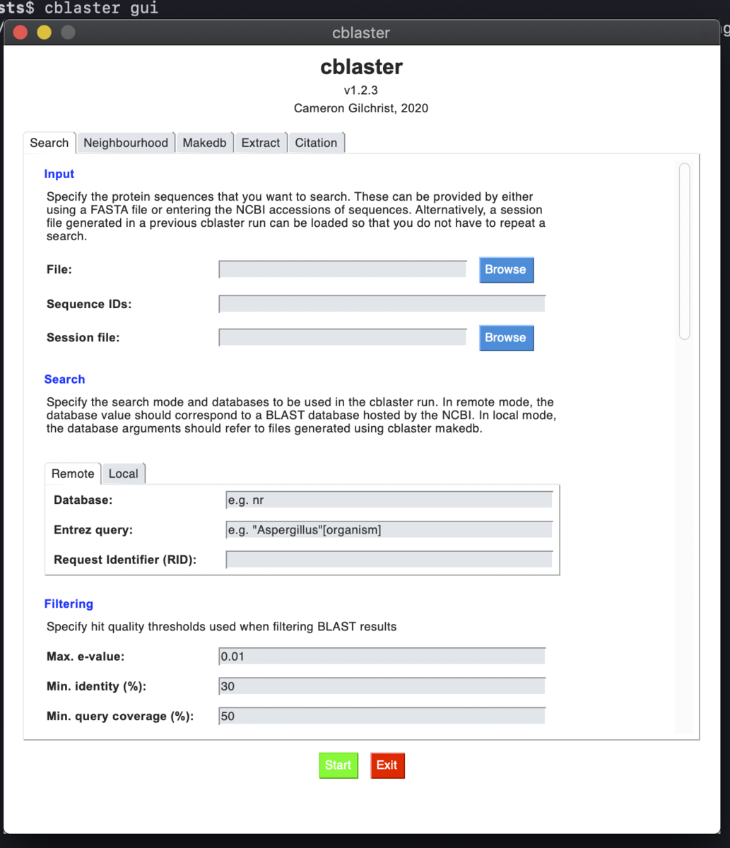 NCBIのデータベースへのリモート検索によって保存された遺伝子クラスターを探索し、クラスタリングして視覚化する cblaster - macで ...