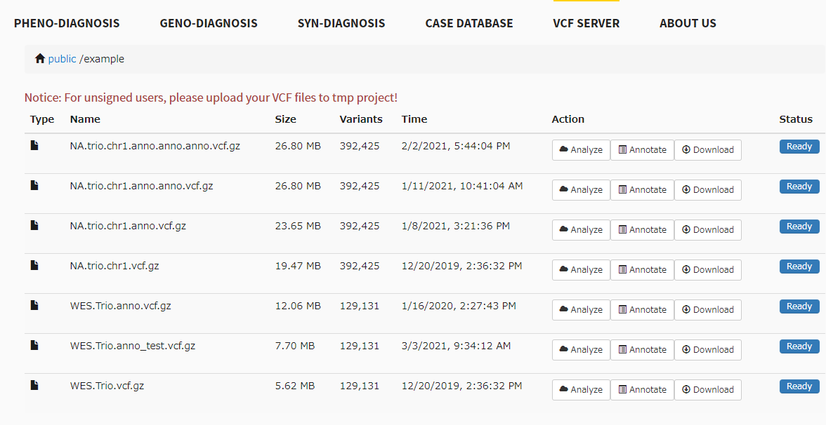 バリアントデータのマイニングと管理のためのウェブベースの可視化ツール VCF-Server - macでインフォマティクス