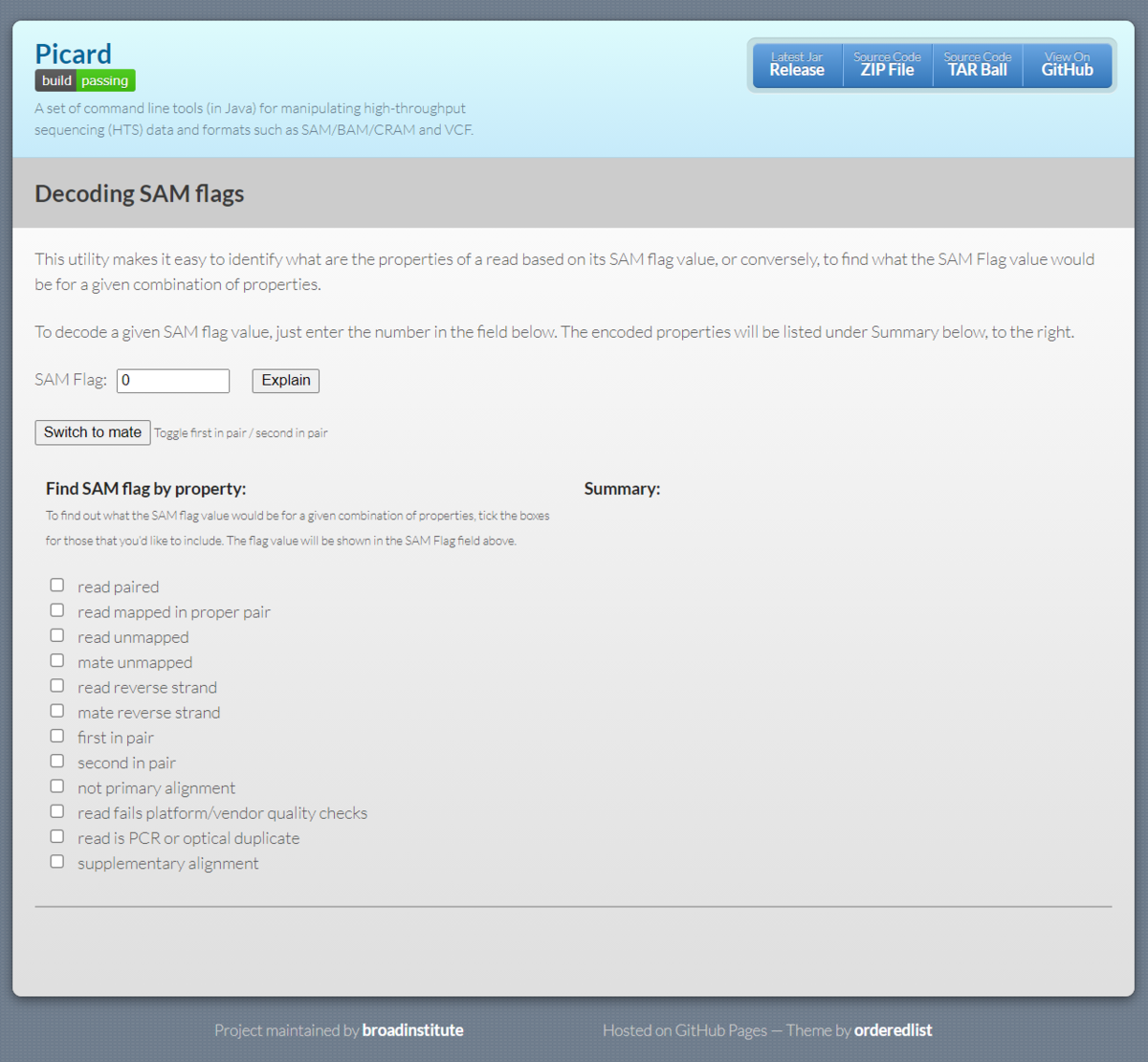 SAMファイルのFLAG値と属性の関係を確認するHP - macでインフォマティクス