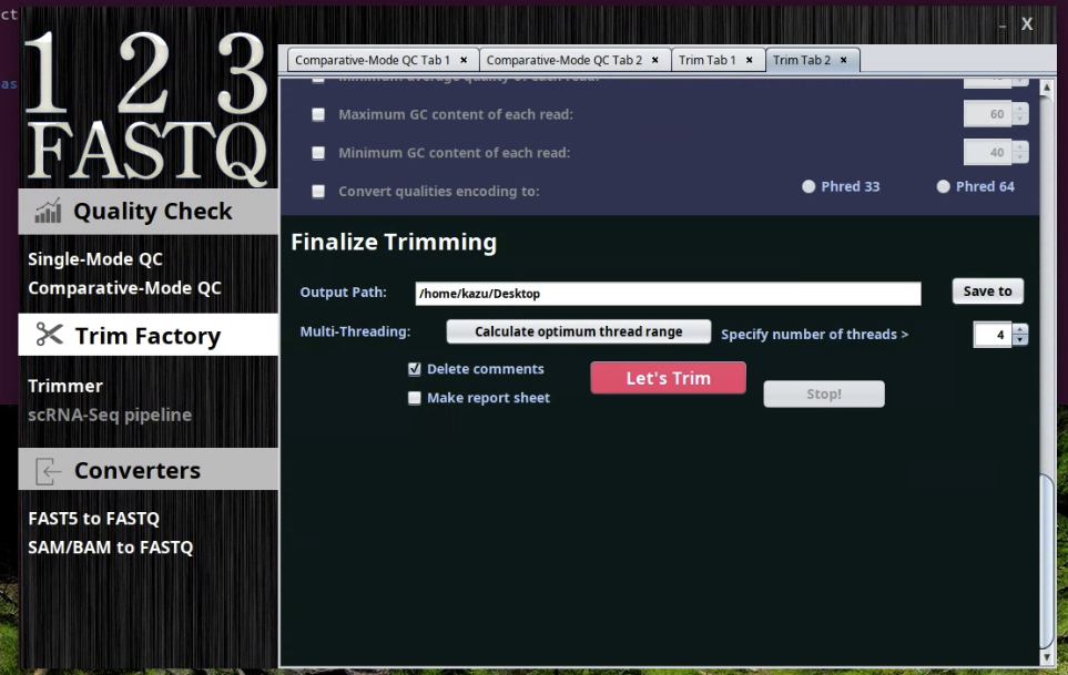 イルミナFASTQの直感的で効率的な前処理ツール 123FASTQ - macでインフォマティクス