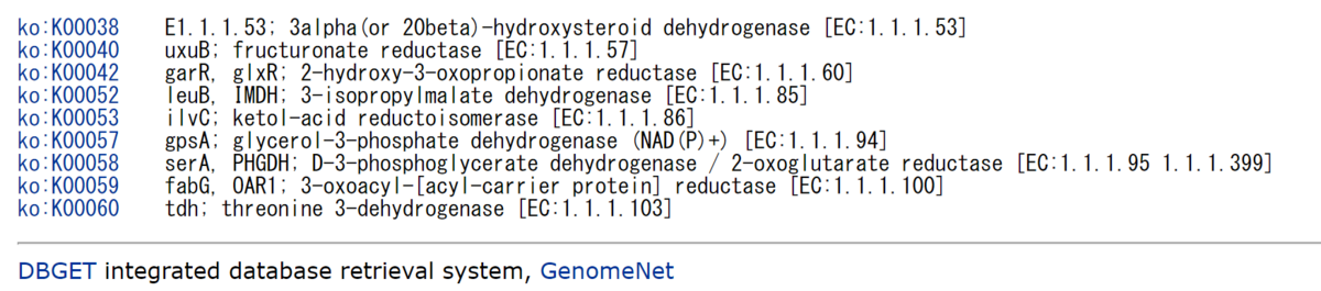 KEGG KOデータベースでKO IDの機能的情報を取得する - macでインフォマティクス