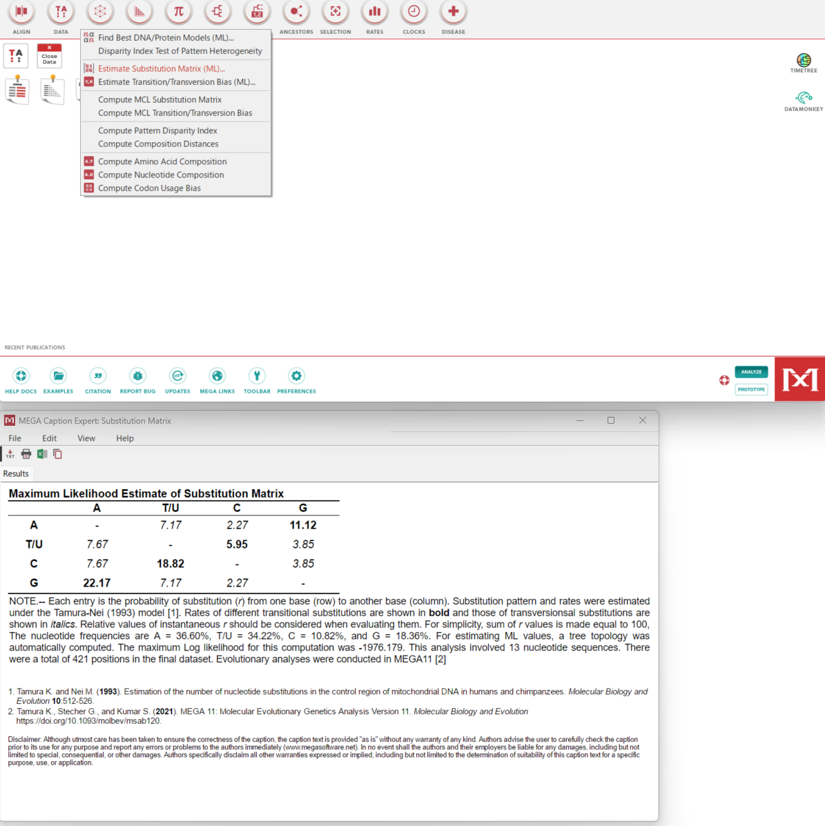 MEGA11 - macでインフォマティクス