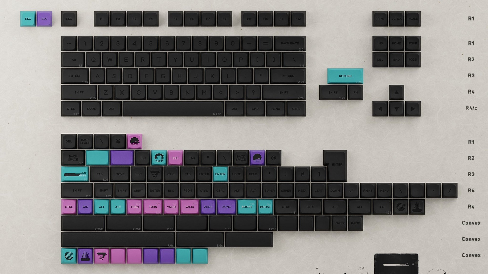 JIS 配列 75% キーボード UP-MKGA75 + MDA Future Suzuri - ムダな行動力