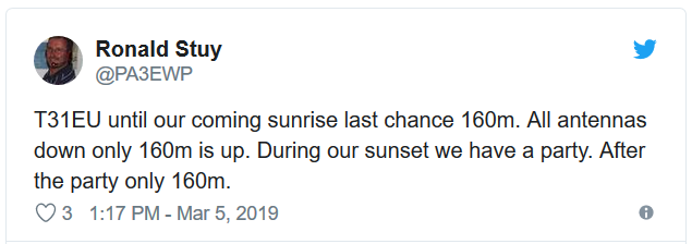 T31EU キリバス 終盤戦 - 無線とピュアオーディオ JN1NBU