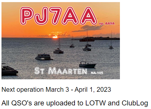 PJ7AA シント・マールテン島 10m FT8で交信 / 3B7M 160m オープン - 無線とピュアオーディオ JN1NBU