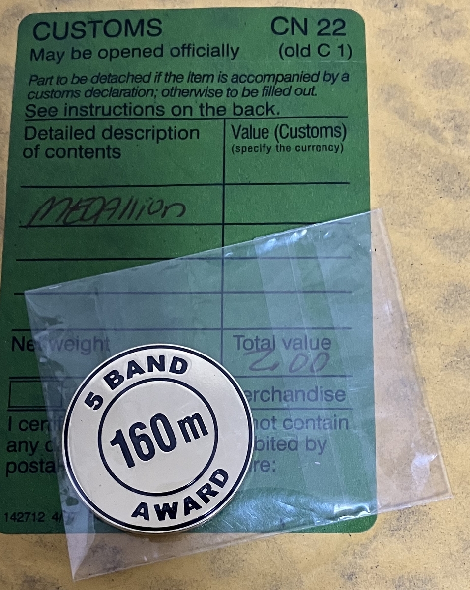 160m DXCC / 5 Band DXCC メダリオン到着 - 無線とピュアオーディオ JN1NBU