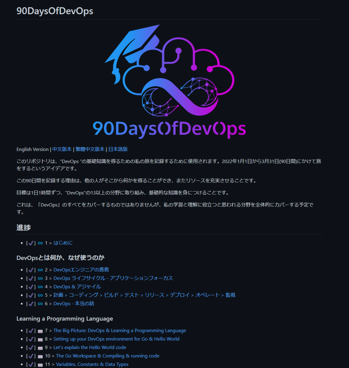 DevOps についてたった 90 日で学んでみたいなら！「90DaysOfDevOps」 - ソフトウェア開発者のための OSS、まとめてみました！