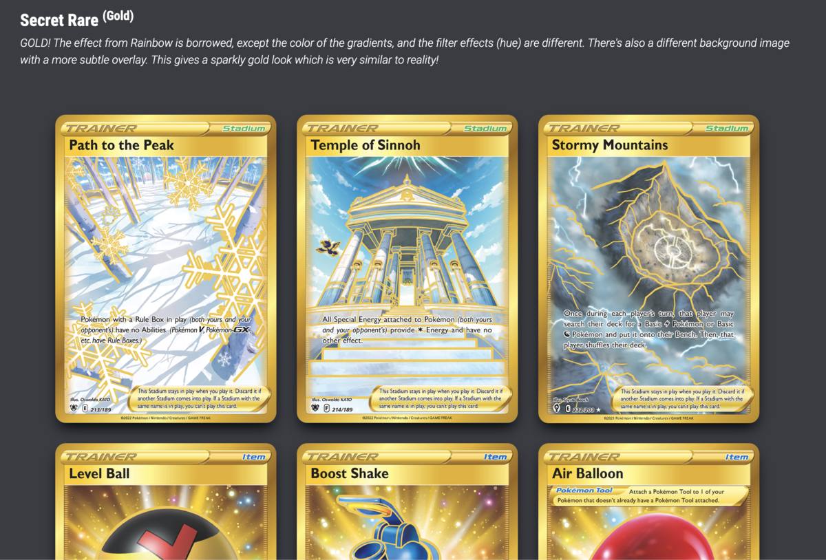 ポケモンカードのリアルなレア加工を施す CSS コレクション！！「Pokemon Cards CSS」 - ソフトウェア開発者のための OSS ...