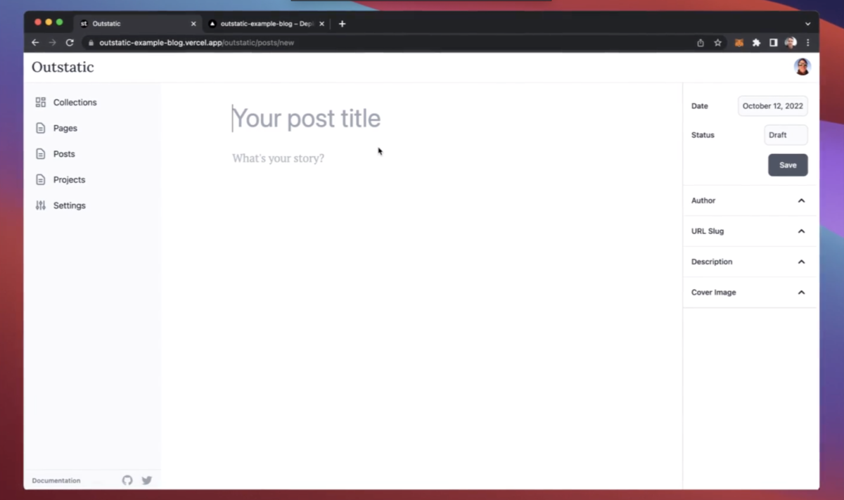 Next.js のための CMS（コンテンツ・マネジメント・システム）！「Outstatic」 - ソフトウェア開発者のための OSS、まとめてみました！