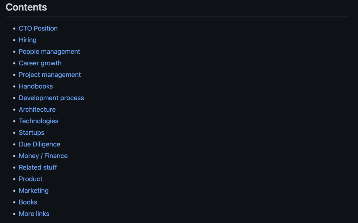 新興企業やスタートアップ企業の CTO が考えるべきリストをまとめた OSS！「Awesome CTO」 - ソフトウェア開発者のための OSS、まとめてみました！