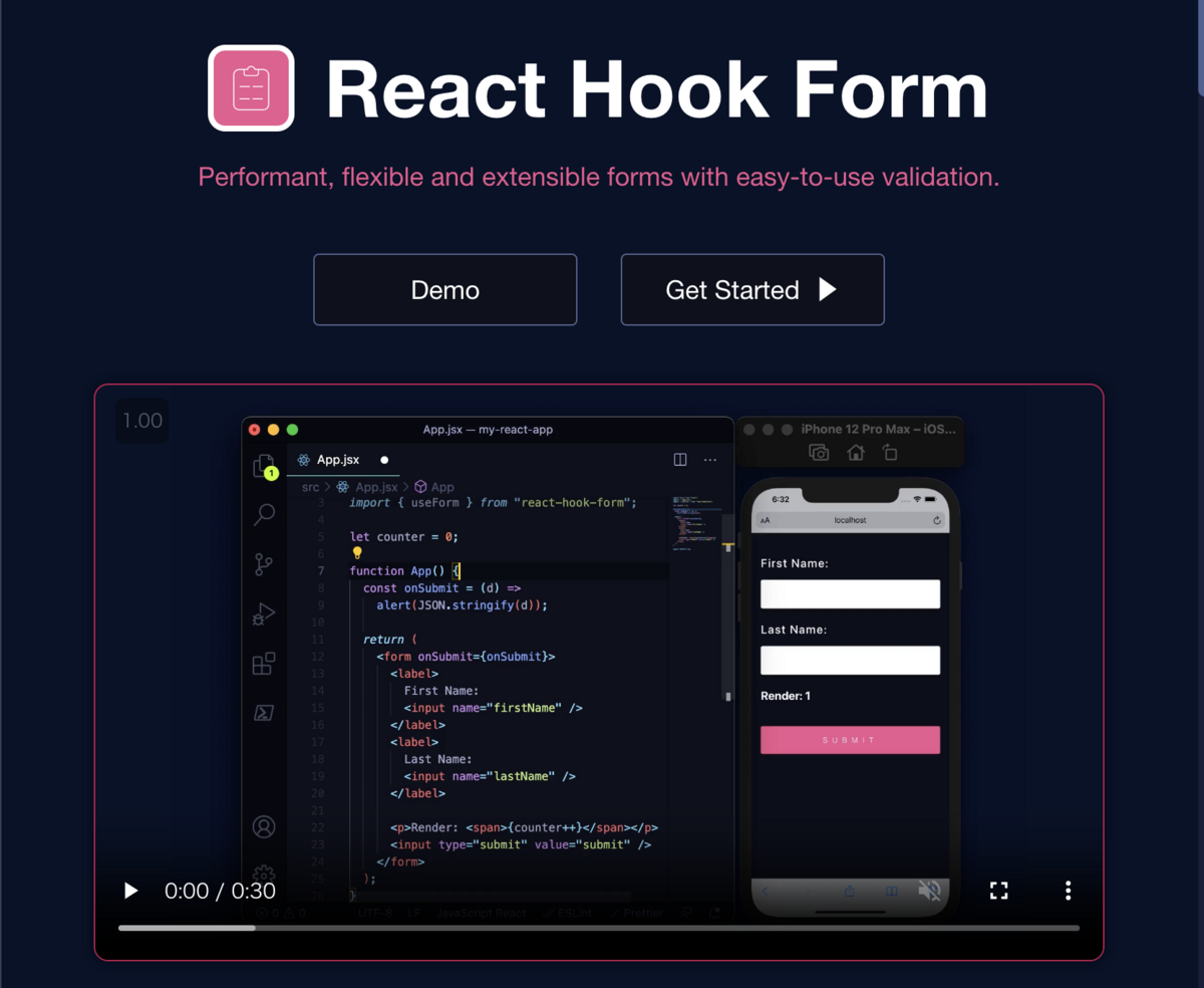 React で 入力フォームの hooks を使いたいなら！「React Hook Form」 - ソフトウェア開発者のための OSS、まとめてみました！