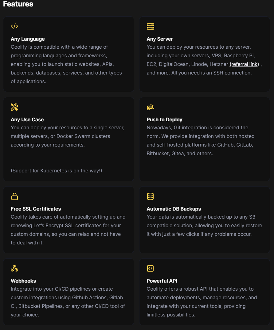 Heroku、Netlify、Vercel などに代わる自己ホスト可能なOSS「Coolify」 - ソフトウェア開発者のための OSS、まとめてみました！
