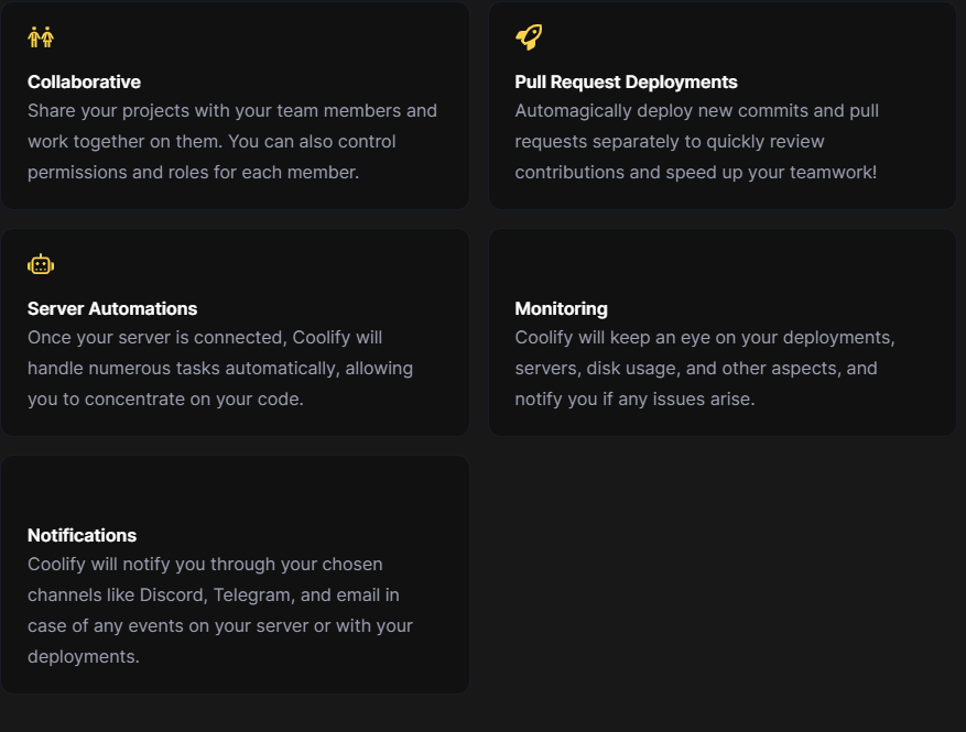 Heroku、Netlify、Vercel などに代わる自己ホスト可能なOSS「Coolify」 - ソフトウェア開発者のための OSS、まとめてみました！