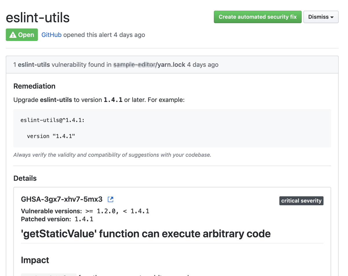 自動でセキュリティ対策！ / GitHub の automated security fixes を試した - kdnakt blog