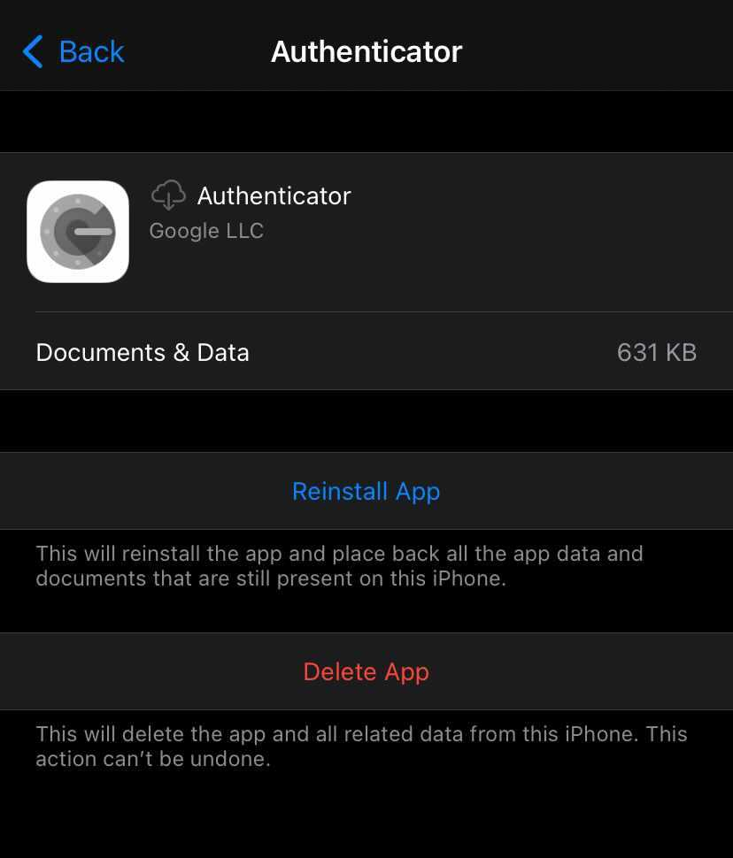 iOSを更新したらGoogle Authenticatorが起動しなくなったのをオフロードで解消する - kdnakt blog