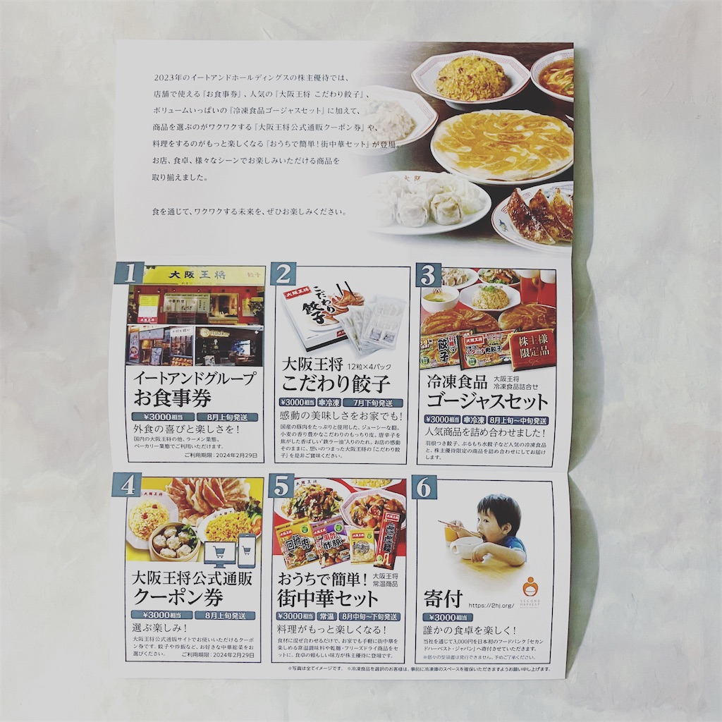 2023年5月イートアンドホールディングス（2882）優待案内の記録 - ぬるま湯につかる