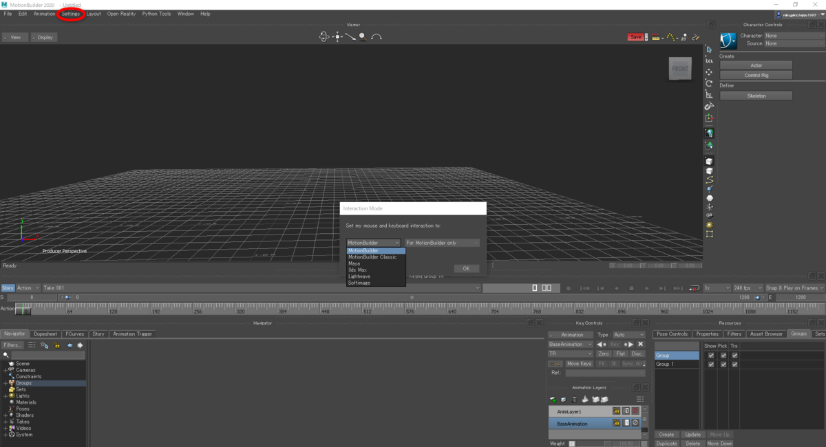 Motion Builder 初心者使い方講座 MotionbuilderでMayaや3ds Maxのショートカットキーを使う方法 - kinanimation’s blog