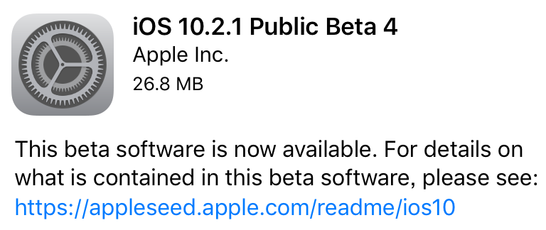 iOS10.2.1 Public Beta4が利用可能に - こぼねみ
