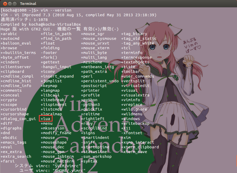 Vim: +Lua にてインストール(Ubuntu12.04) - Design x Verification