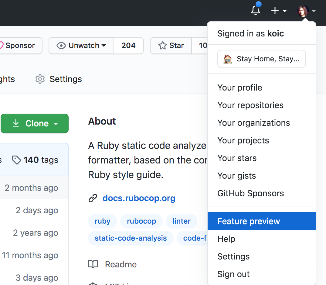 GitHubの新デザインを先取りして使う - koicの日記