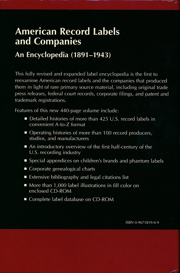 American Record Labels and Companies An Encyclopedia (1891-1943) - ひとり ...