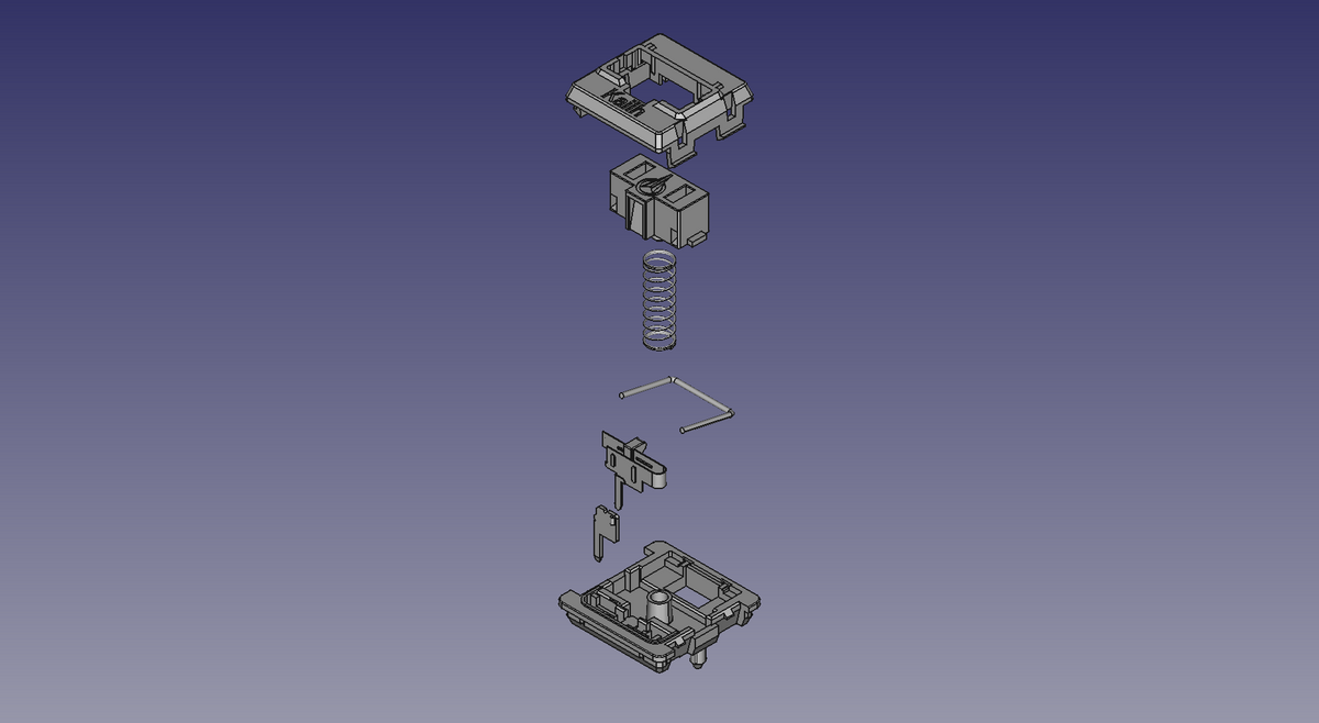 Kailh Choc V1 スイッチの 3D モデルを作ってみた - koktoh の雑記帳