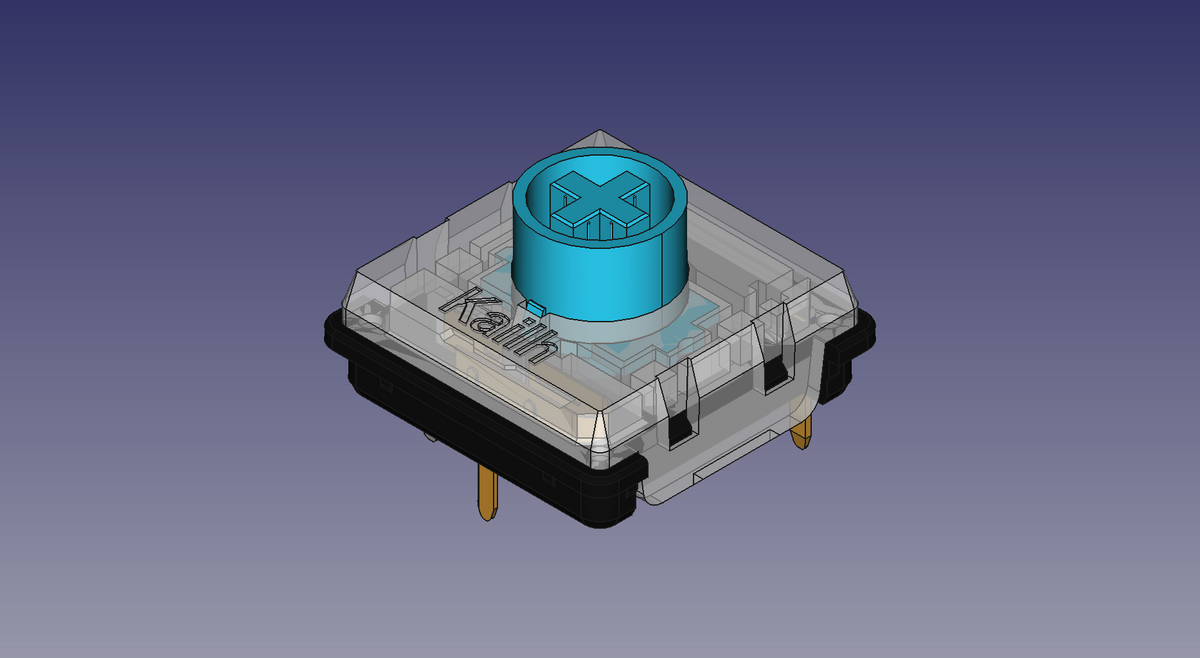 Kailh Choc V2 とソケットの 3D モデルを作った - koktoh の雑記帳