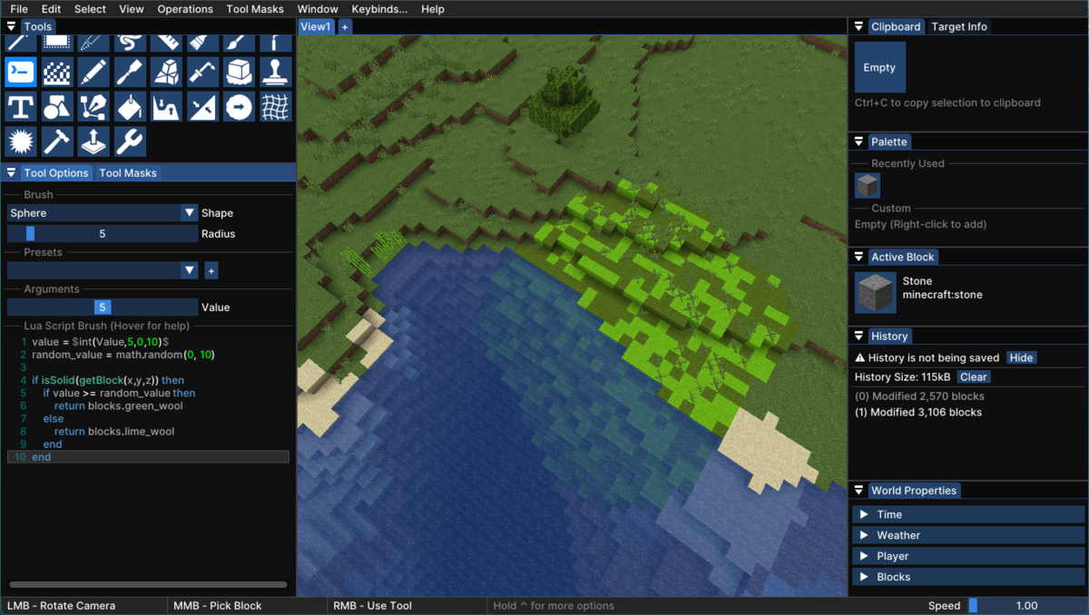 【Minecraft】 Axiom 補足 : Script Brush で自分だけのブラシを作る - 新駒奈日誌