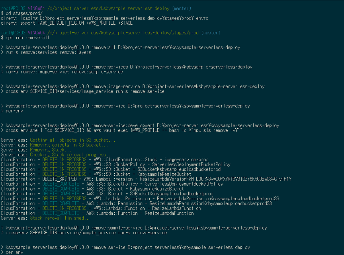 Serverless Framework で Deploy 用ディレクトリへ移動→環境変数を設定する方法で Deploy する環境を切り替える 
