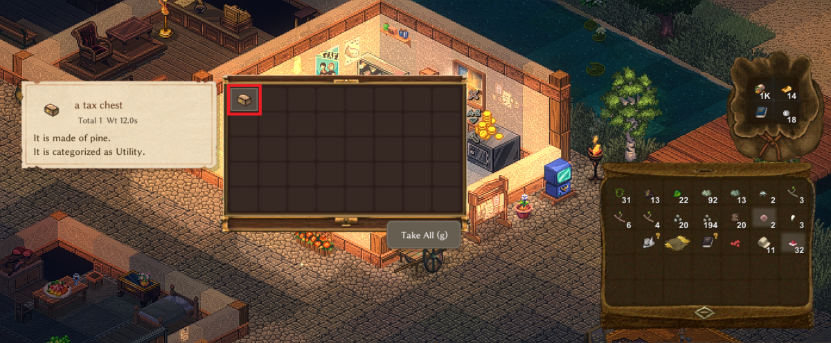 【Elin】How to pay tax and how to take "tax chest" home - 雑記