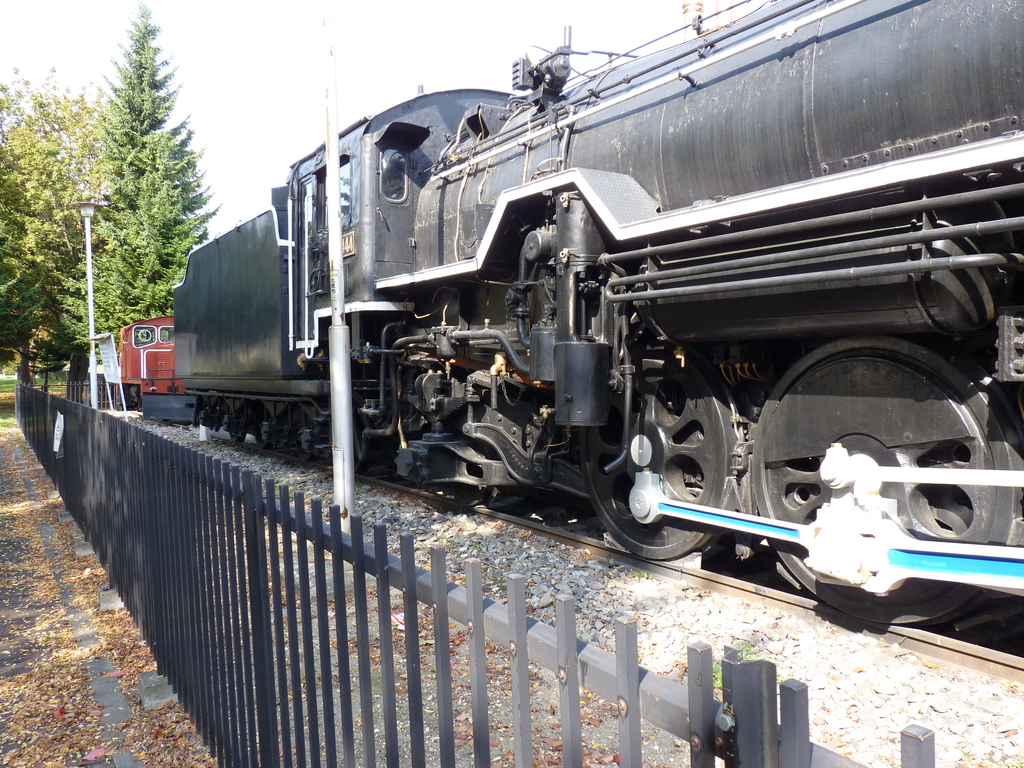 北見市 SL広場のSL保存機 C58 119とD51 444 - 藻岩颪に豊河の流れ。