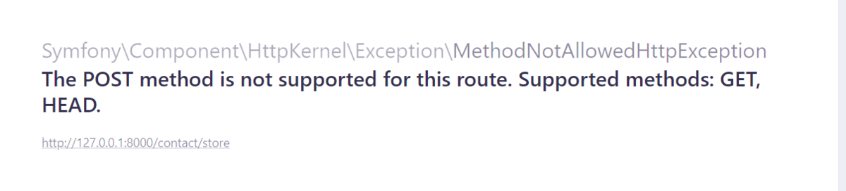 The POST method is not supported for this route. Supported methods: GET ...