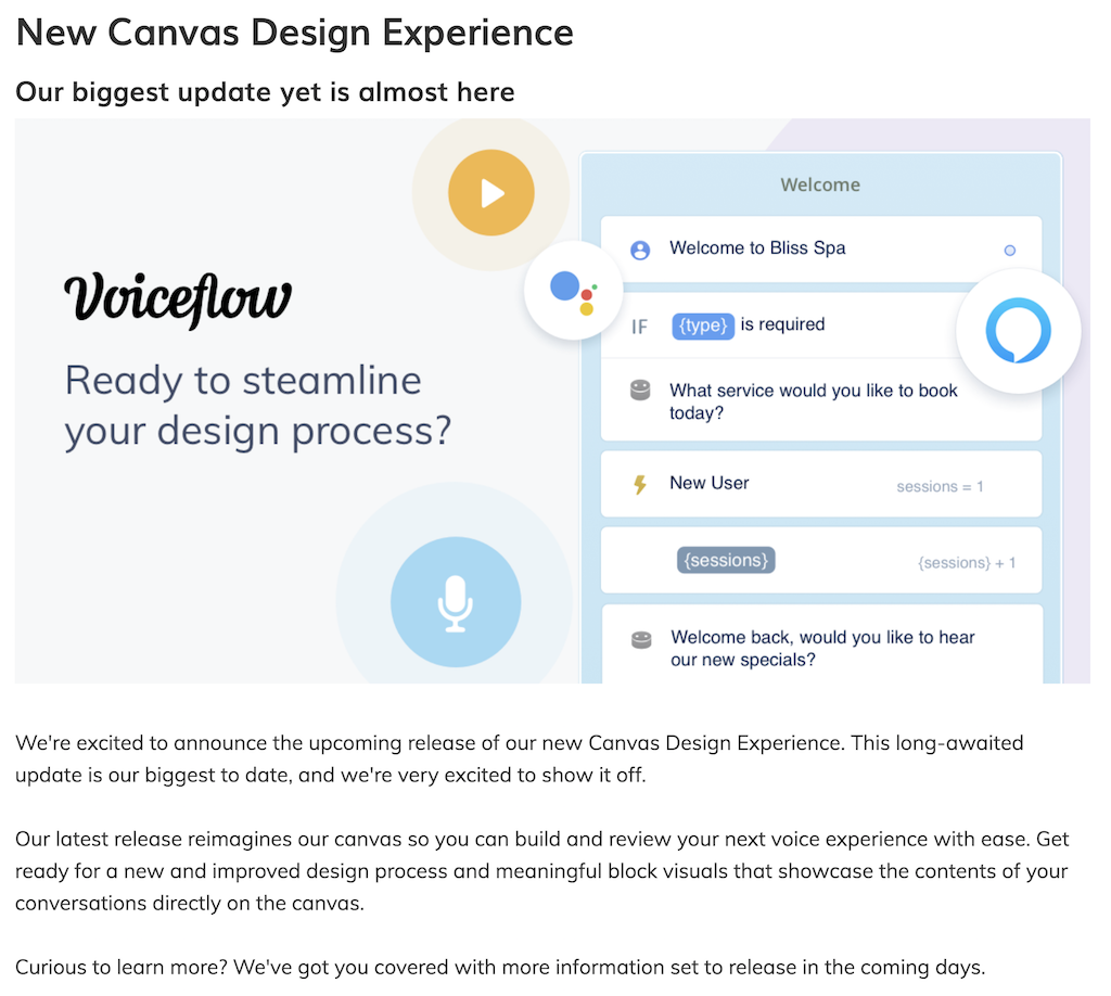 Voiceflowの新しいキャンバスデザインを試してみた（βテスト） - kun432's blog