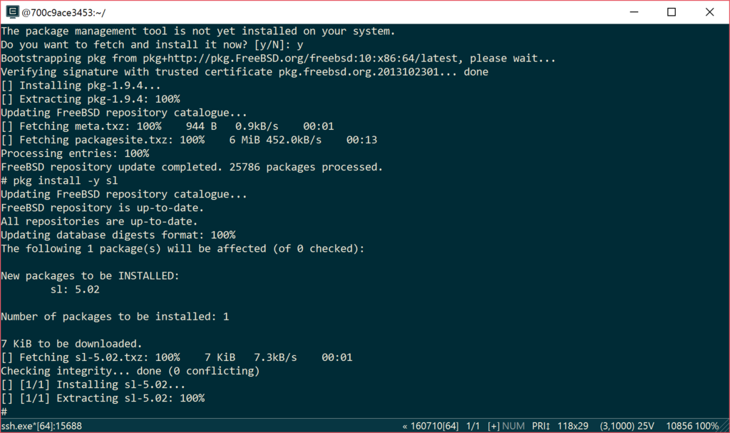 FreeBSDでDockerやってみた - くんすとの備忘録