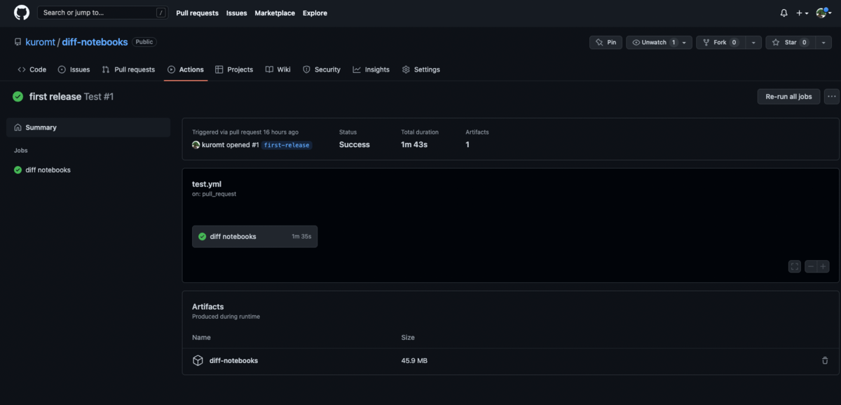 Notebookの差分をhtmlで出力するGithub Actionsを作った - kuromt blog