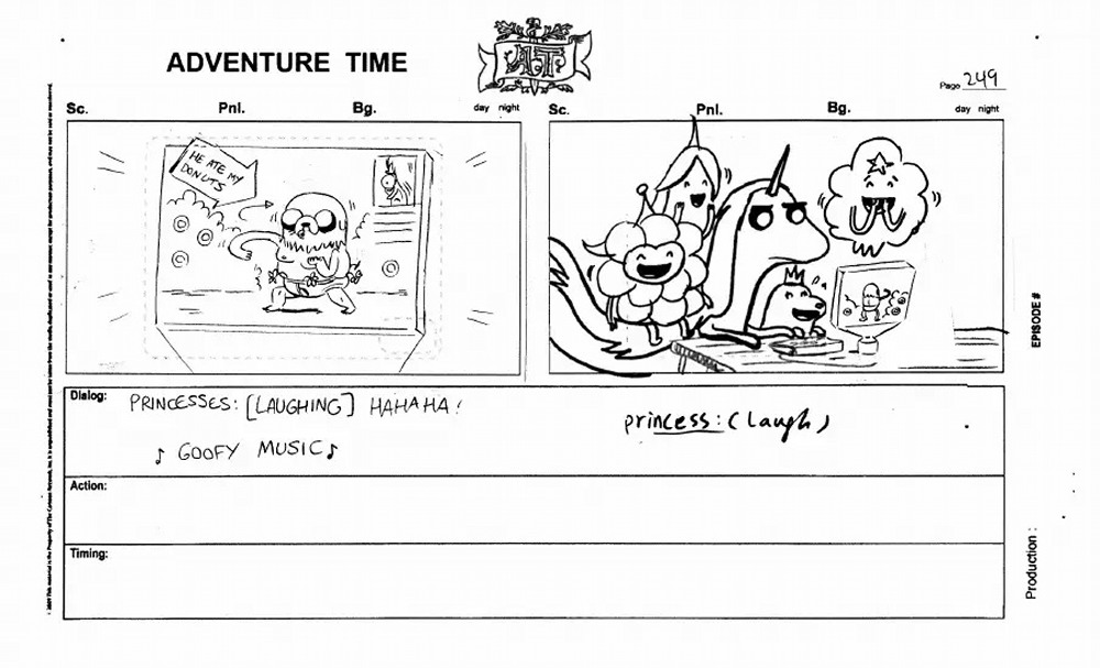 完成版とこんなに違う！？「アドベンチャータイム」のストーリーボードを見る - Rainy Day Daydream