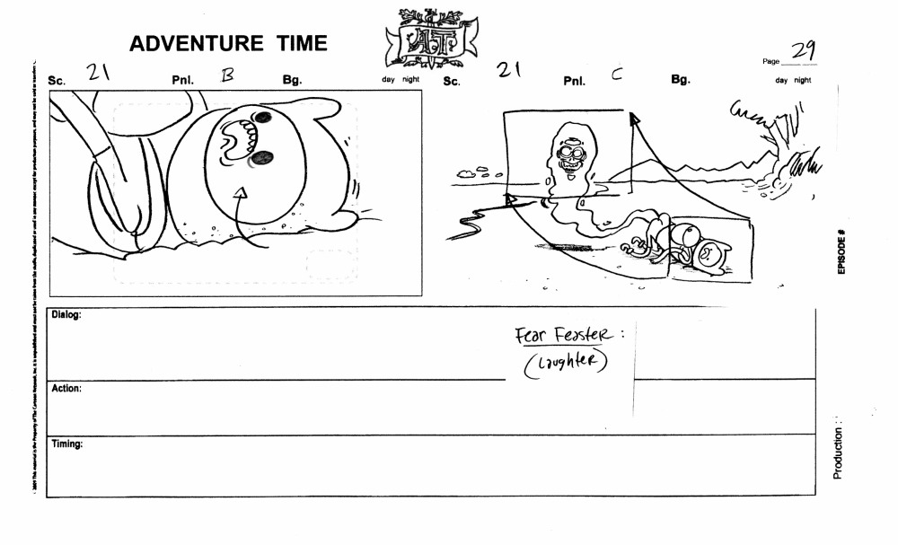 完成版とこんなに違う！？「アドベンチャータイム」のストーリーボードを見る - Rainy Day Daydream