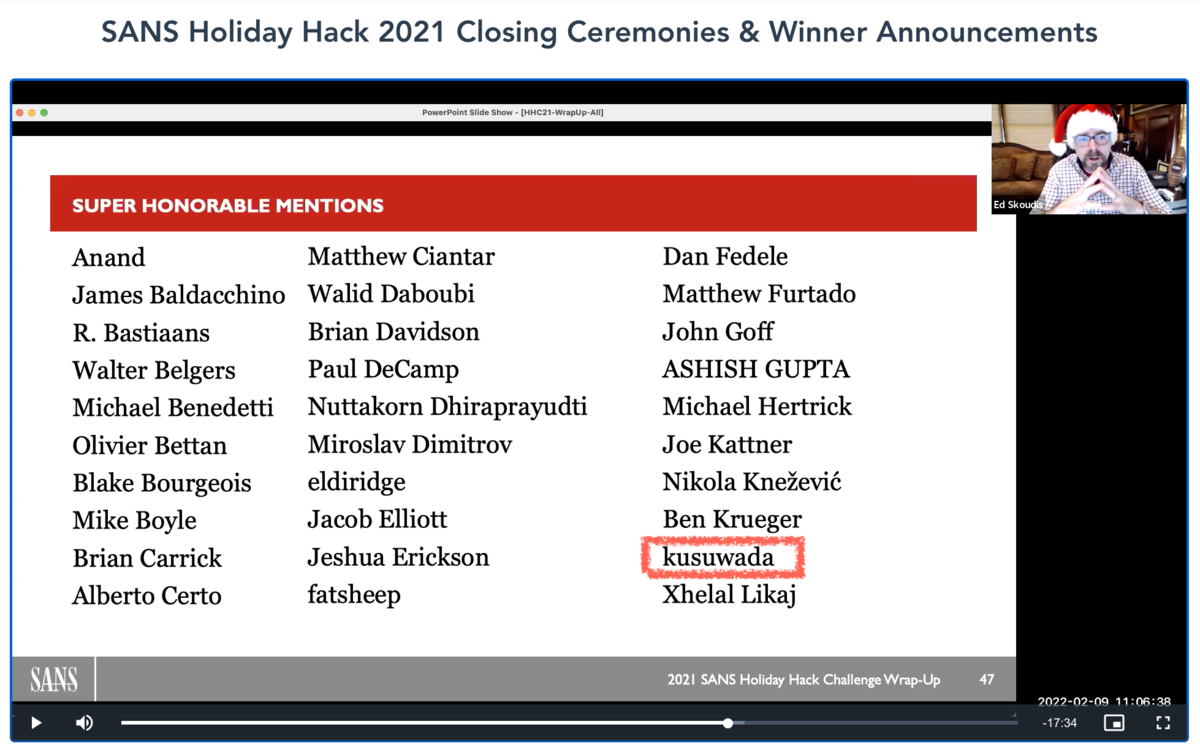 2021 SANS Holiday Hack Challenge writeup まとめ - 好奇心の足跡