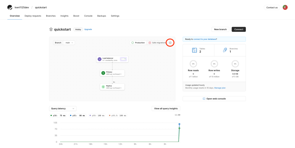 【PlanetScale】Quickstart + α - kwn’s blog