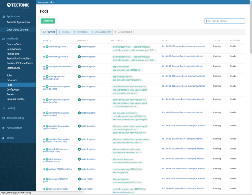 Tectonic CoreOS を使って AWS 上に Kubernetes クラスタを構築する - blog.ayakumo.net