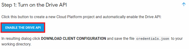 google drive の Quickstart（クライアントID編） - Google API で遊ぶ