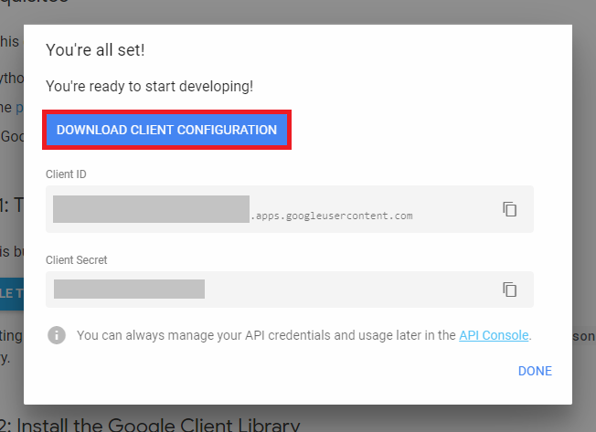google drive の Quickstart（クライアントID編） - Google API で遊ぶ
