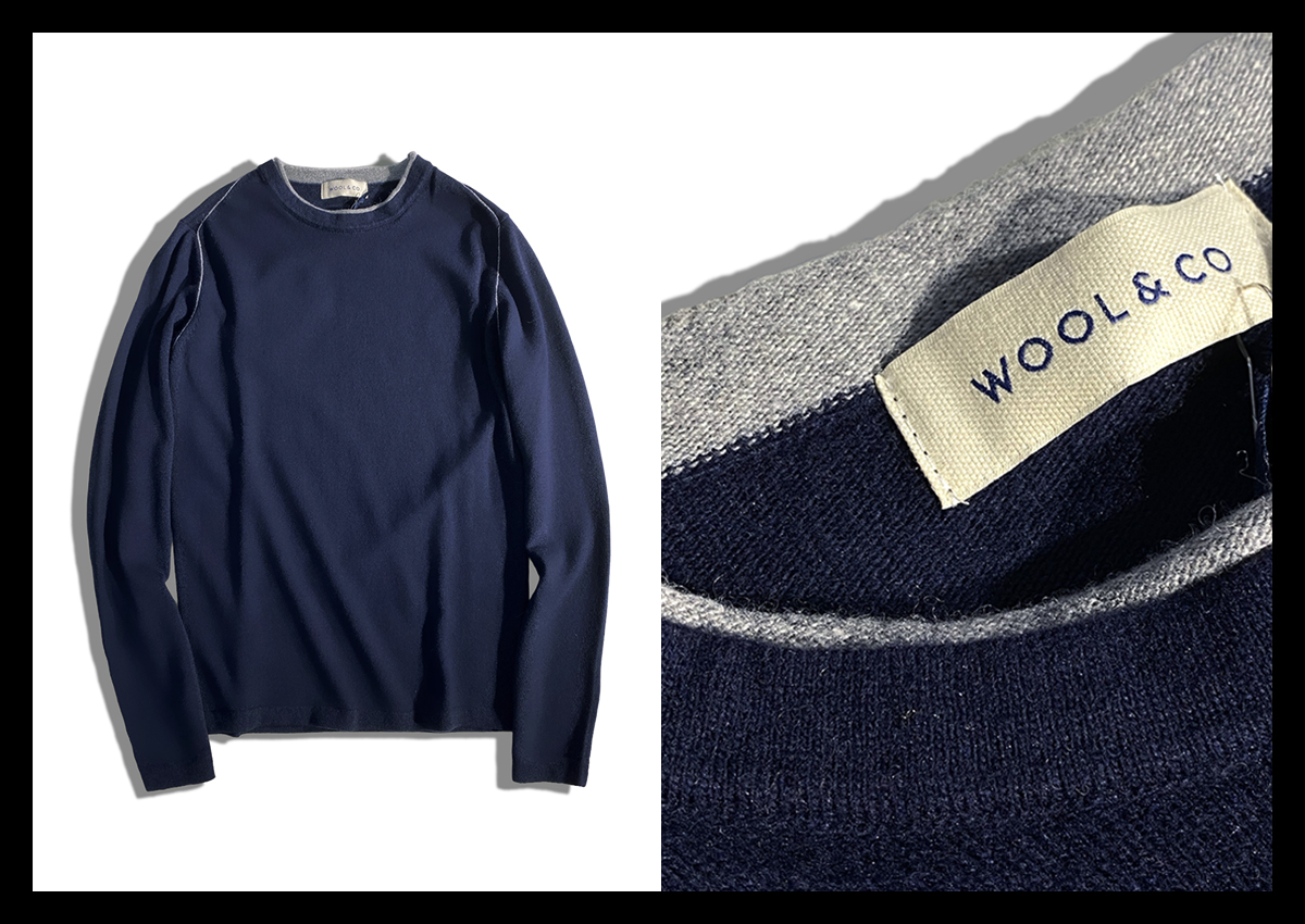 代購代標第一品牌－樂淘letao－定価3万 ウールアンドコー WOOL&CO 上品さ醸す1着！大人のヌケ感を演出してくれる カシミア混ウールニット クルーネックニット セーター