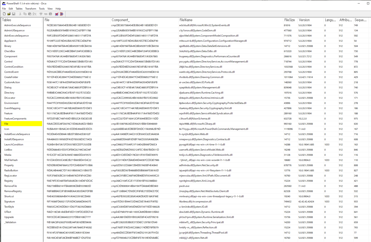 Orca.exeをつかってmsiファイルの中身の見る - @ledsun blog